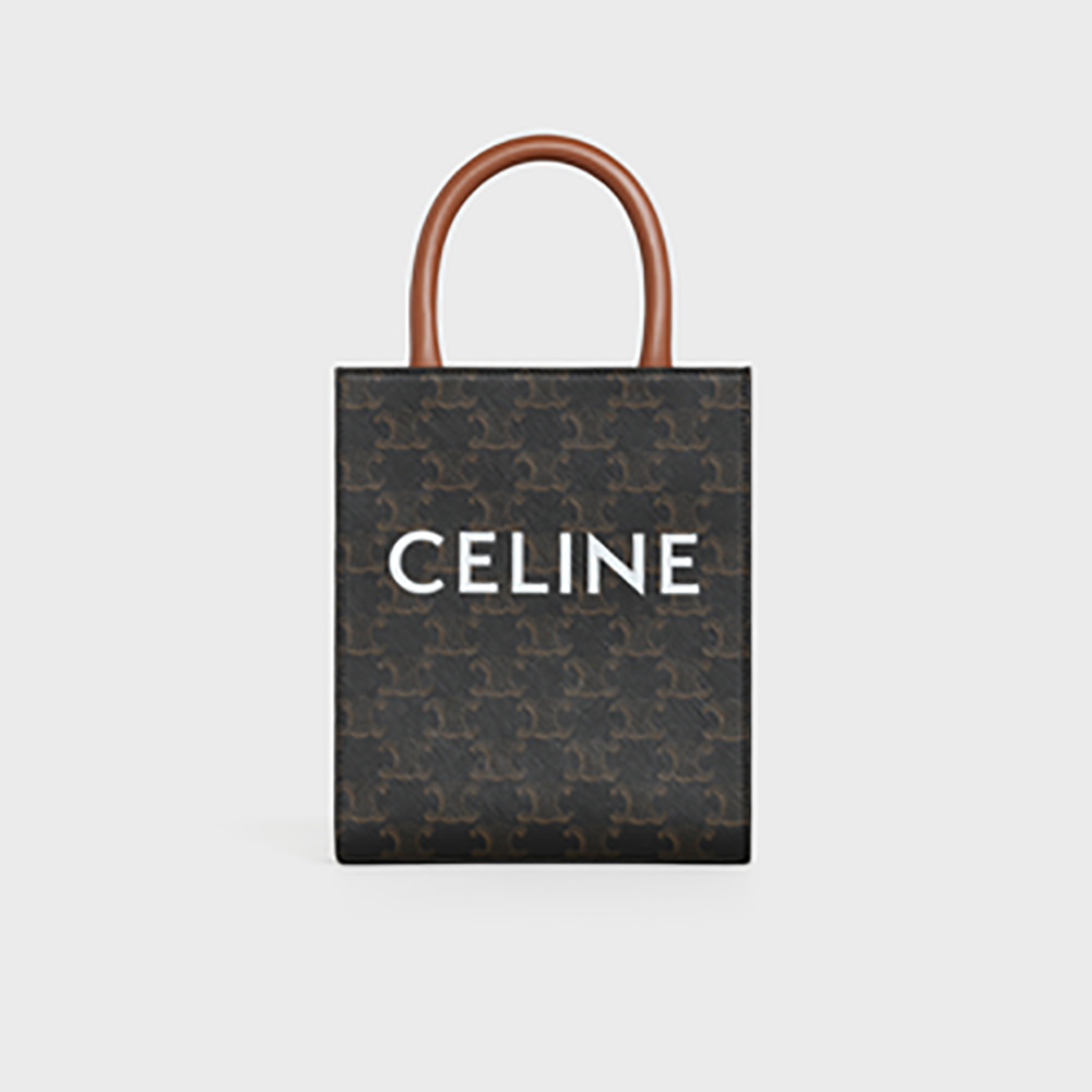 Celine Women Mini Vertical Cabas in Triomphe Canvas