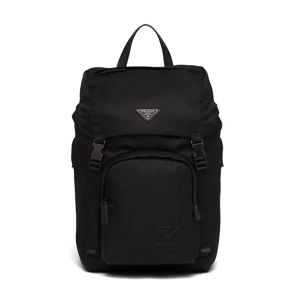 Prada Men Re-Nylon and Saffiano Leather Backpack-Black
