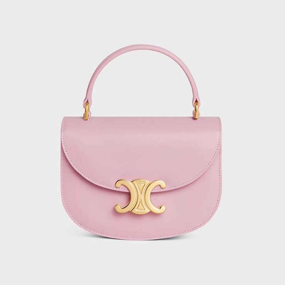 Celine Women Mini Besace Triomphe in Shiny Calfskin-Pink