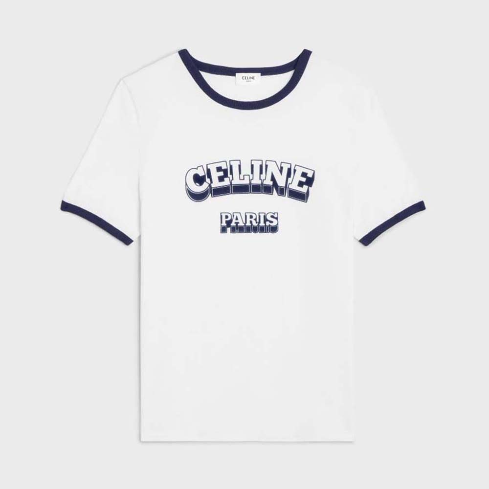 Celine Women Paris 70s T-shirt in Cotton Jersey